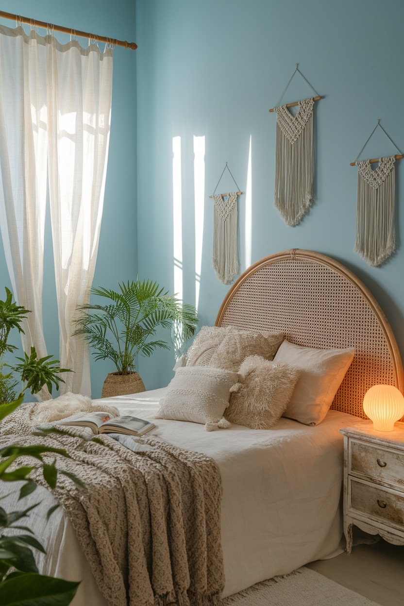 14 Inspiring Light Blue Boho Bedroom Ideas - moderndecorhome.com